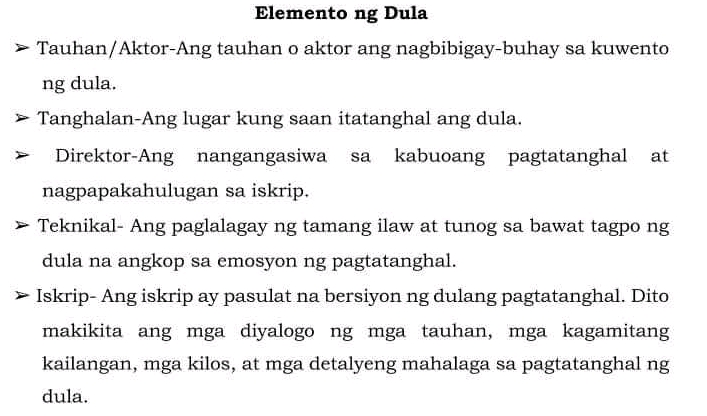 Elemento ng Dula - Tauhan/Aktor-Ang tauhan o