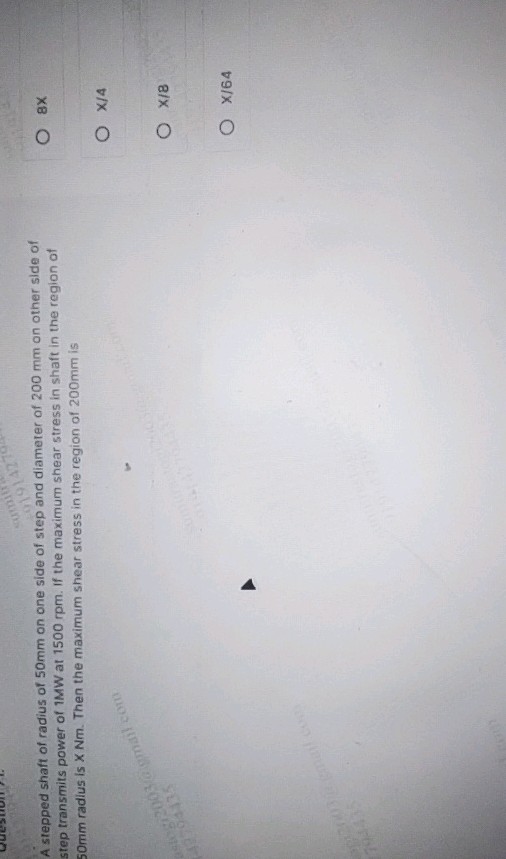 A stepped shaft of radius of 50 mm on one | StudyX