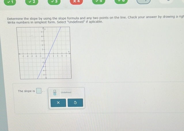 1 2 3 4 Determine the slope by using the | StudyX