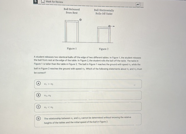 6 Mark for Review Ball Released from Rest | StudyX