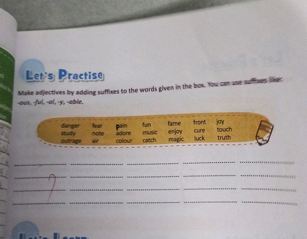 Lets Practise Make adjectives by adding | StudyX