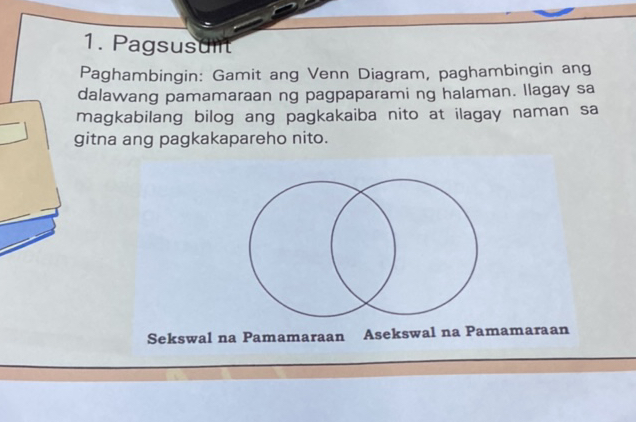 1 Pagsusumt Paghambingin Gamit ang Venn | StudyX