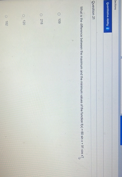 Sections Quantitative Ability Question 21 | StudyX