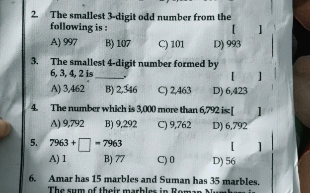 2 The smallest 3-digit odd number from the | StudyX