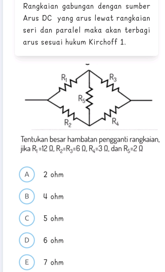 Rangkaian gabungan dengan sumber Arus DC | StudyX