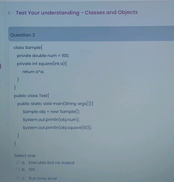 Test Your understanding-Classes and | StudyX