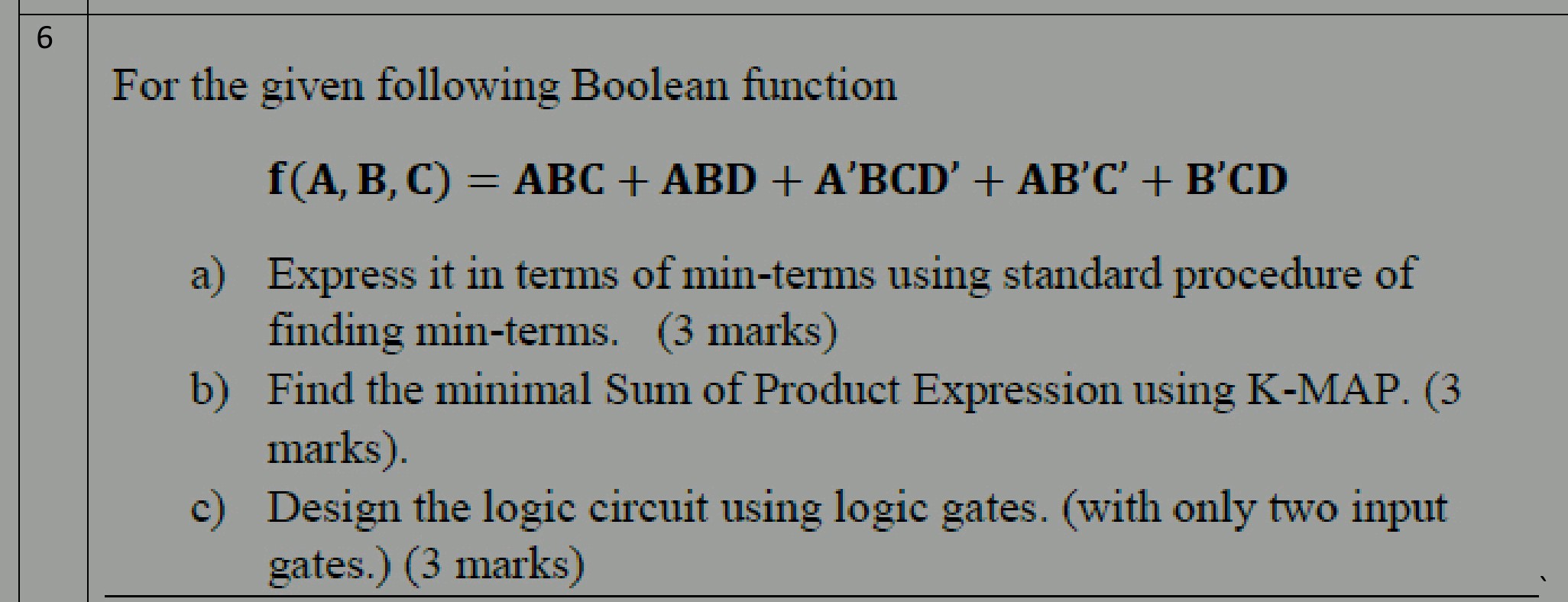 For the given following Boolean function | StudyX