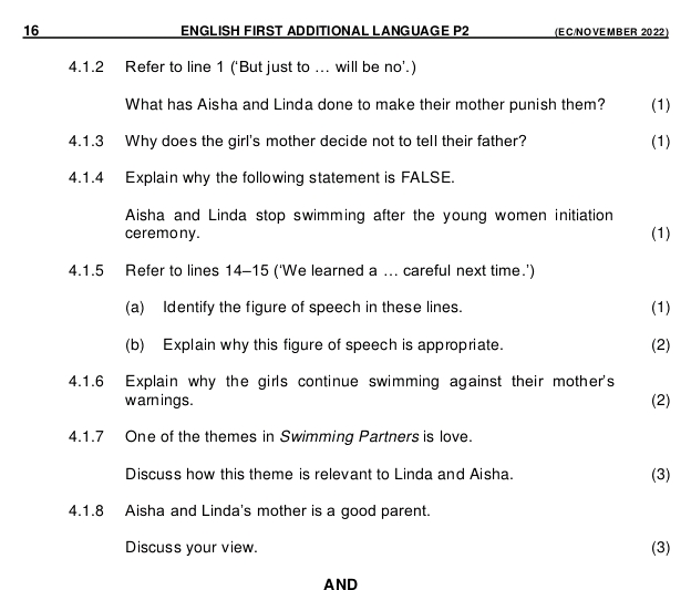 16 ENGLISH FIRST ADDITIONAL LANGUAGE P2 | StudyX