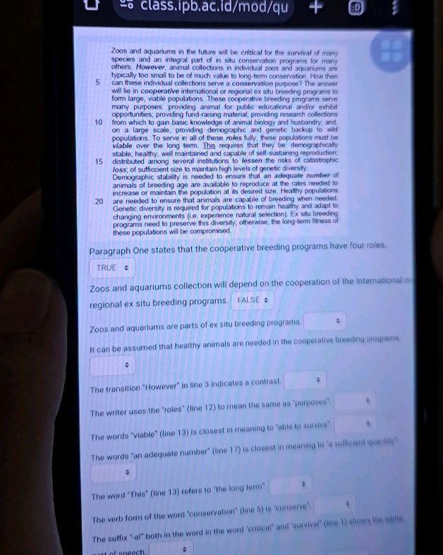 - classipbacid / mod / qu Zoos and | StudyX