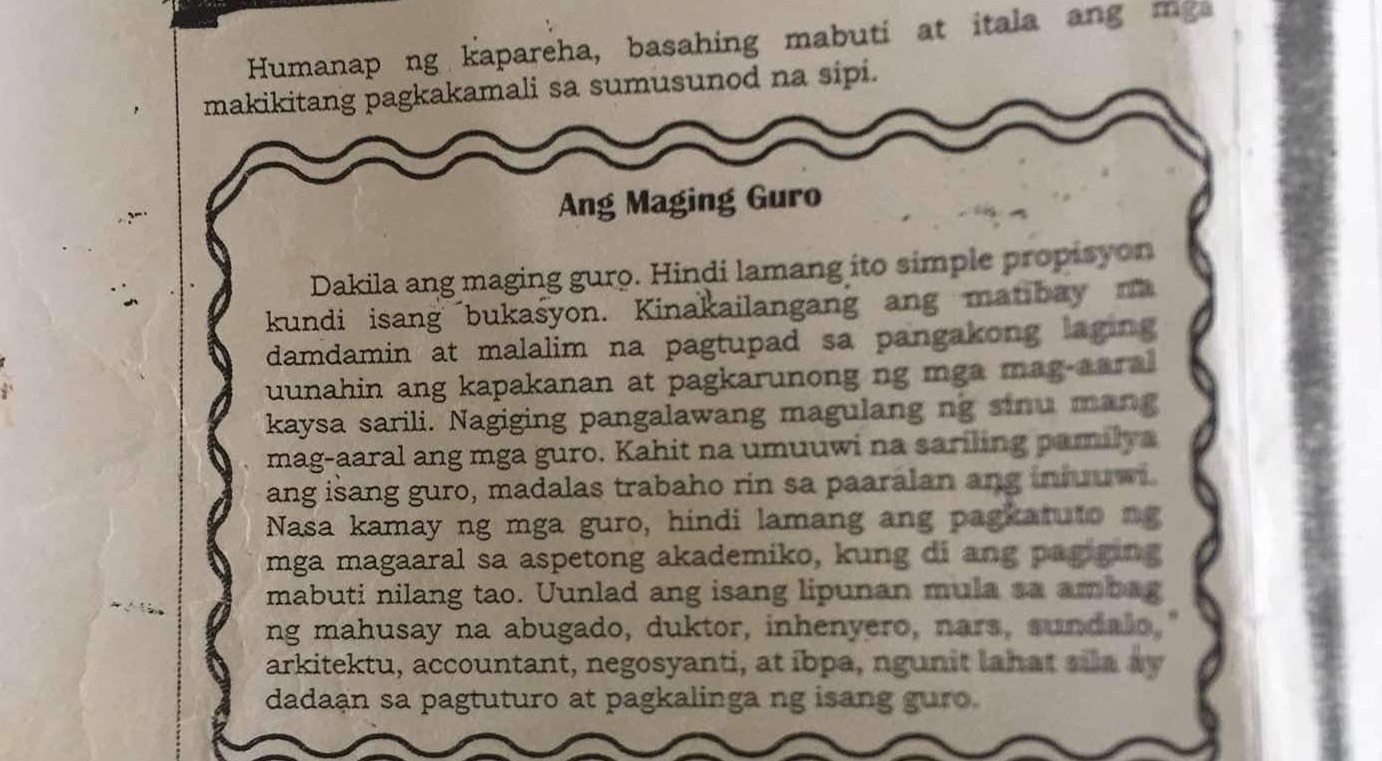 Humanap ng kapareha basahing mabuti at itala | StudyX