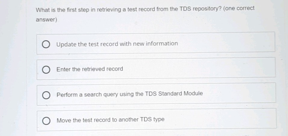 What is the first step in retrieving a test