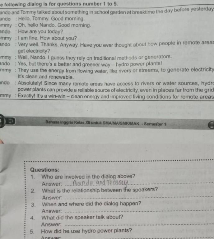 e following dialog is for questions number | StudyX