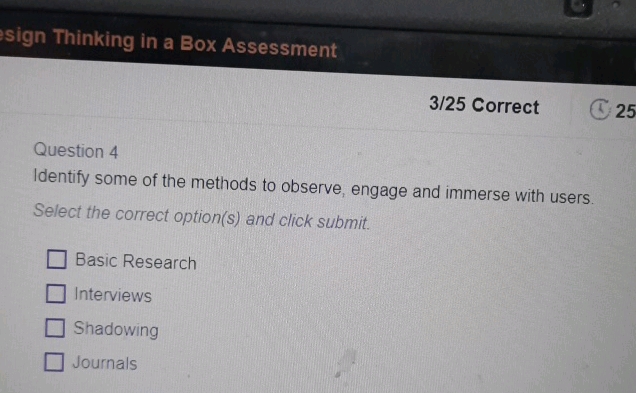 sign Thinking in a Box Assessment 3/25 | StudyX