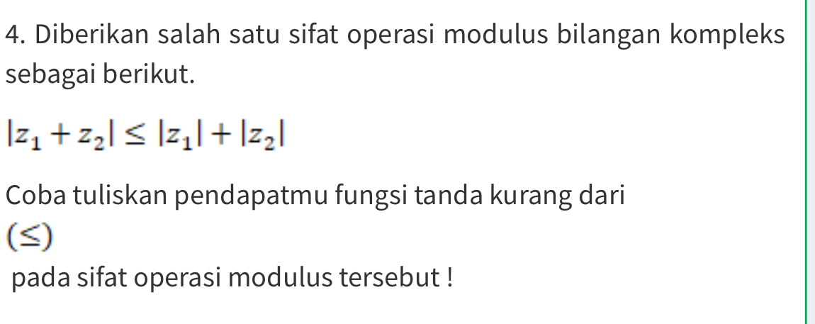 4 Diberikan salah satu sifat operasi modulus | StudyX