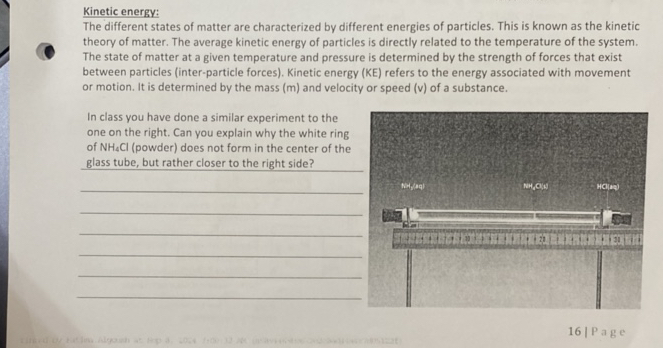 Kinetic energy The different states of | StudyX