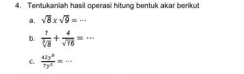 4 Tentukanlah hasil operasi hitung bentuk