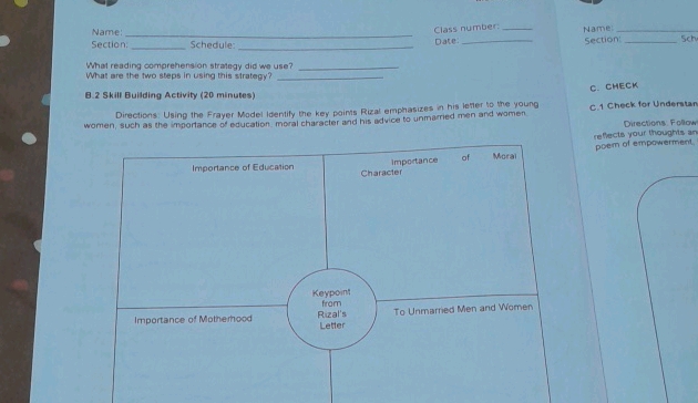 Name Class number Section Schedule Date | StudyX