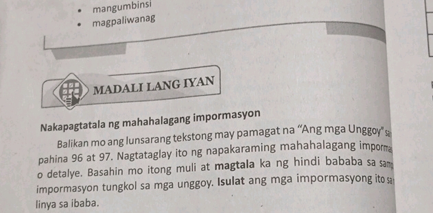 - mangumbinsi - magpaliwanag MADALI LANG | StudyX