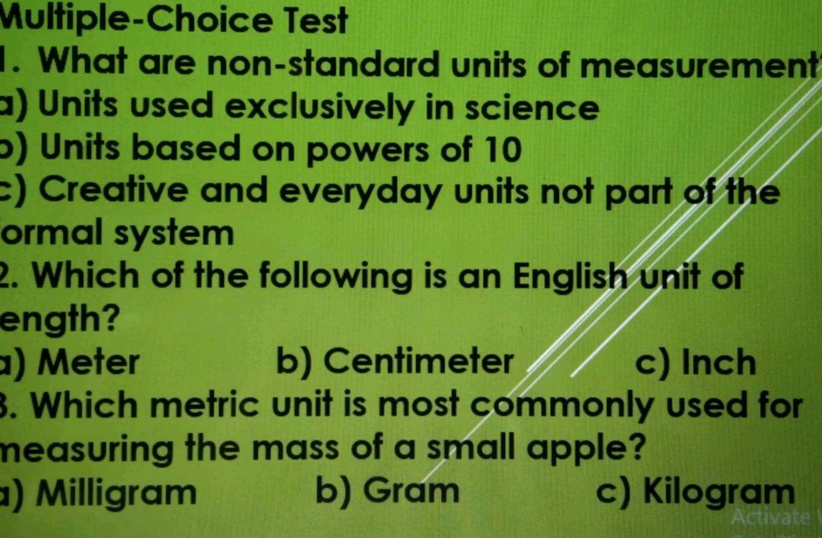 Uultiple-Choice Test What are non-standard | StudyX