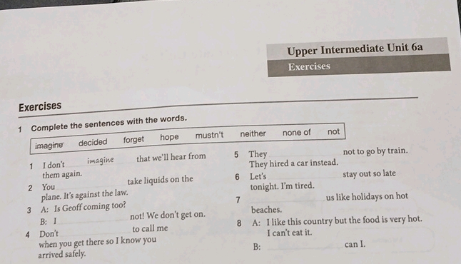 Upper Intermediate Unit 6a Exercises | StudyX