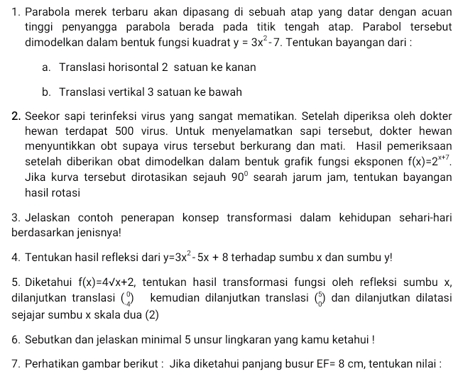 1 Parabola merek terbaru akan dipasang di | StudyX