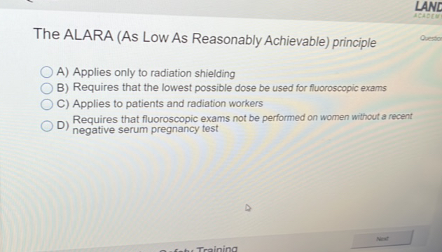 The ALARA (As Low As Reasonably Achievable) | StudyX