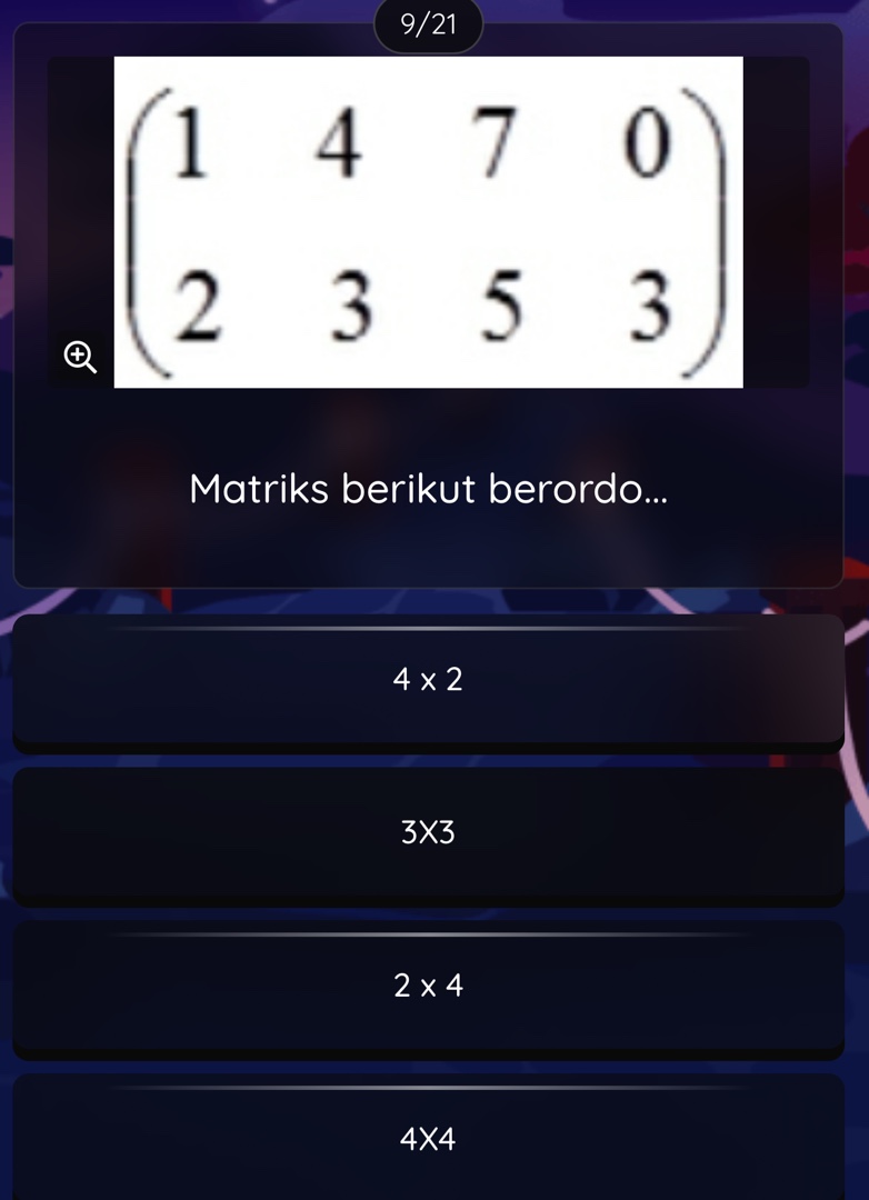 9/21 14 7 0 Q 2 3 5 3 Matriks berikut