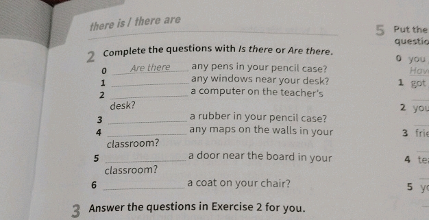 there is / there are 2 Complete the | StudyX