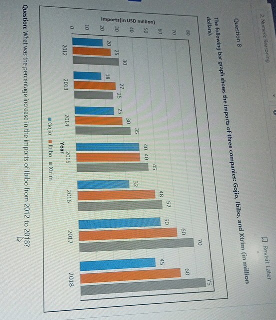 2 Numeric Reasoning Revisit Later Question 8 | StudyX