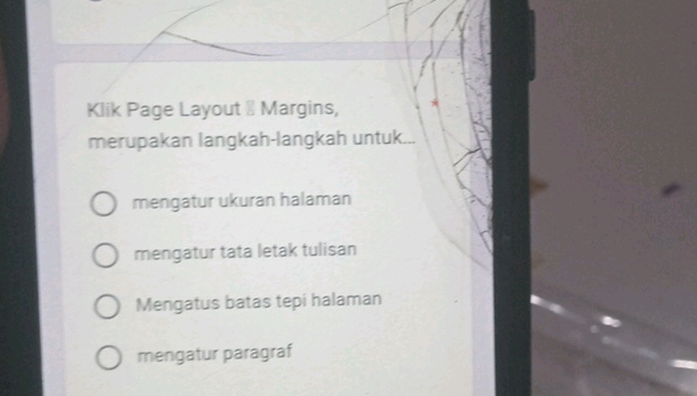 Klik Page Layout Margins merupakan | StudyX