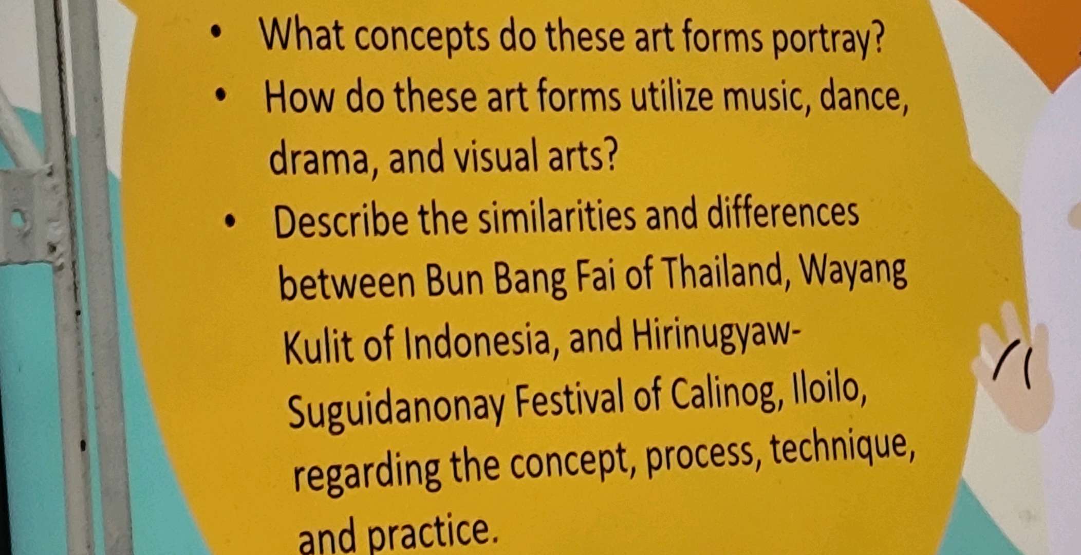 -What concepts do these art forms portray - | StudyX