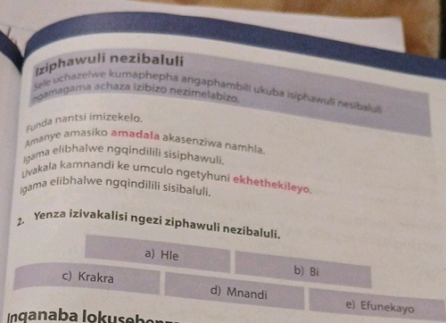 Iiphawuli nezibaluli sele ucharetwe | StudyX