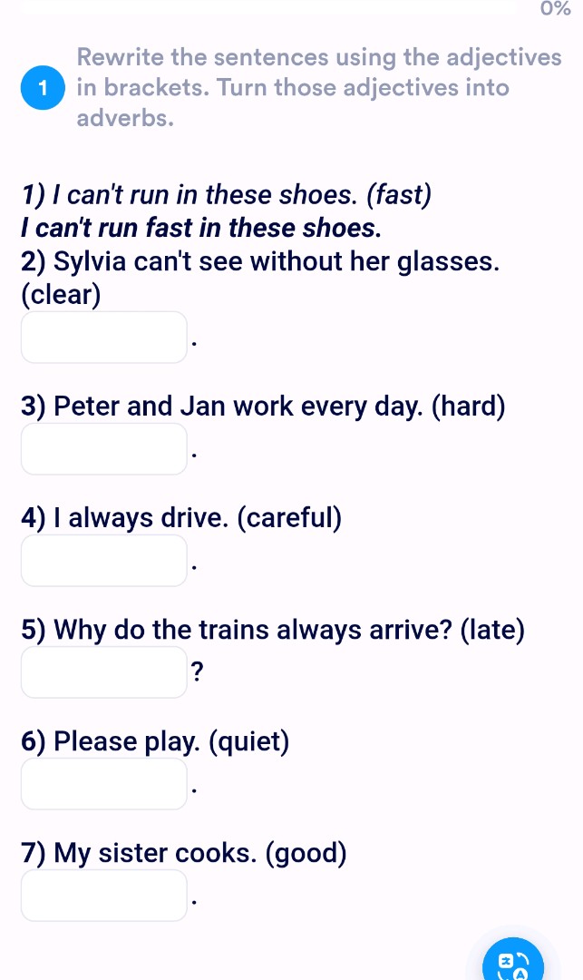 0 Rewrite the sentences using the adjectives | StudyX