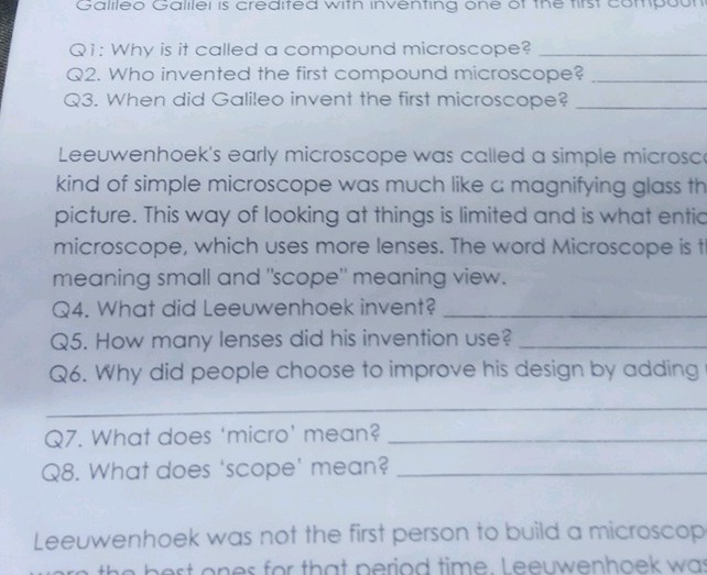 Q1 Why is it called a compound microscope | StudyX