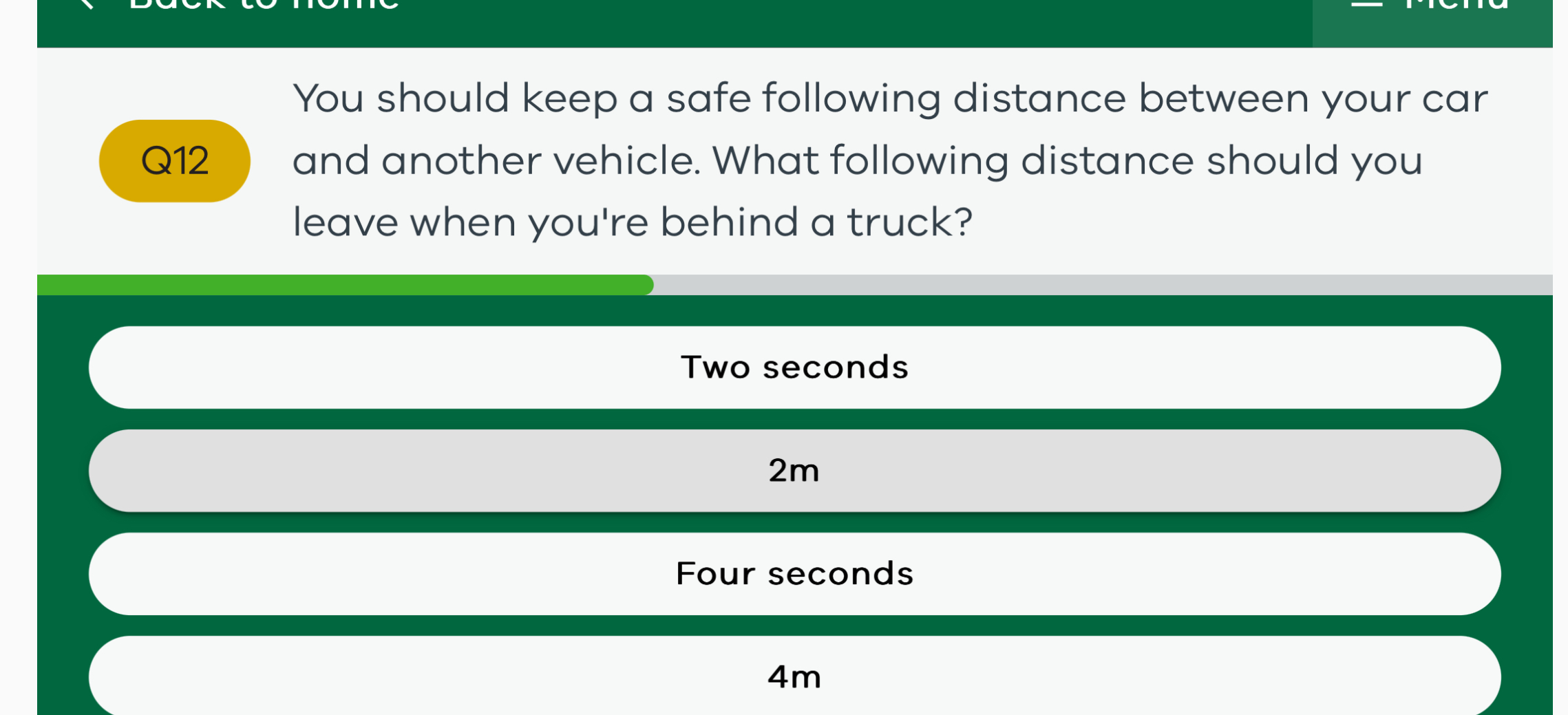 You should keep a safe following distance | StudyX