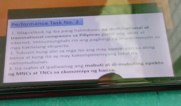 Performance Task No 2 1 Magsaliksik ng iba | StudyX