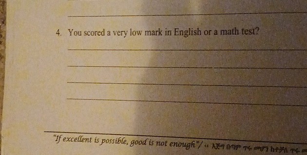 4 You scored a very low mark in English or a | StudyX