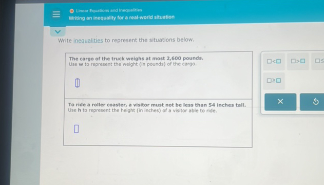 Linear Equations and Inequalities Writing | StudyX