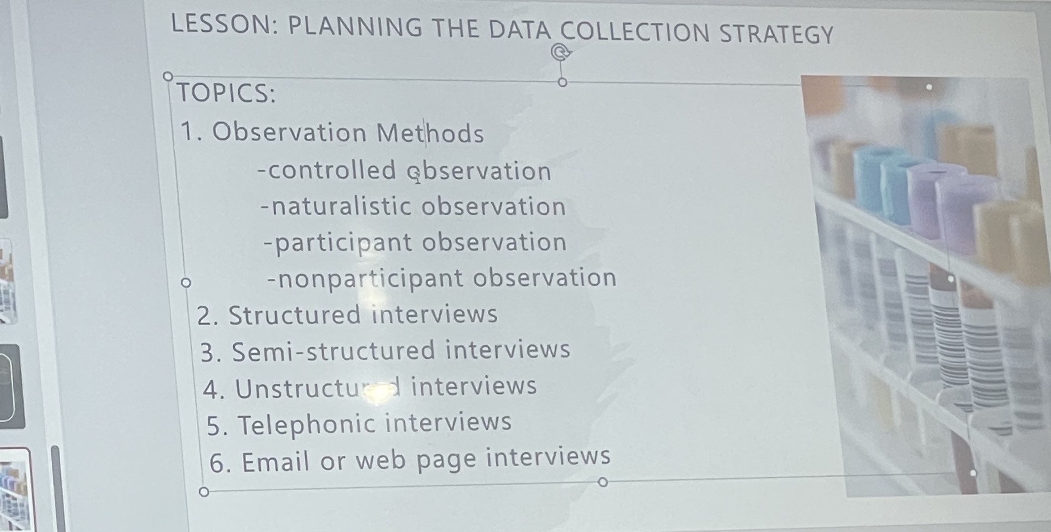 LESSON PLANNING THE DATA COLLECTION STRATEGY | StudyX