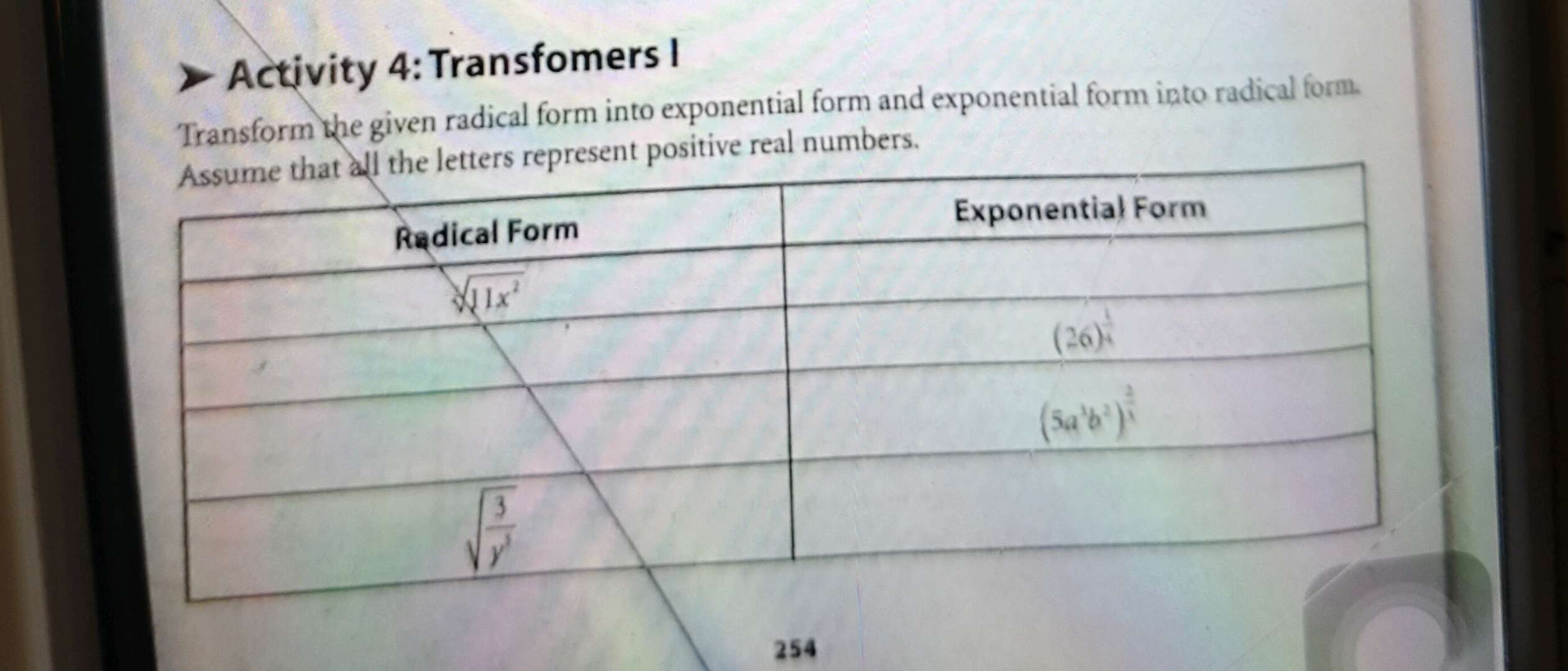 Activity 4 Transfomers I Transform whe given | StudyX