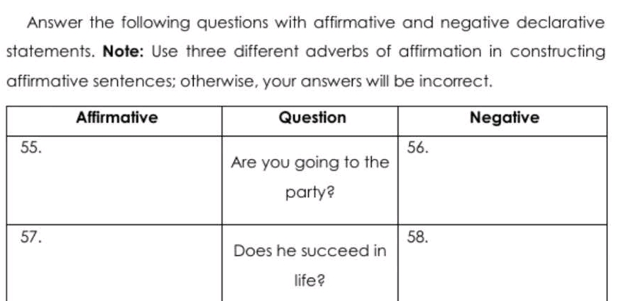 Answer the following questions with | StudyX