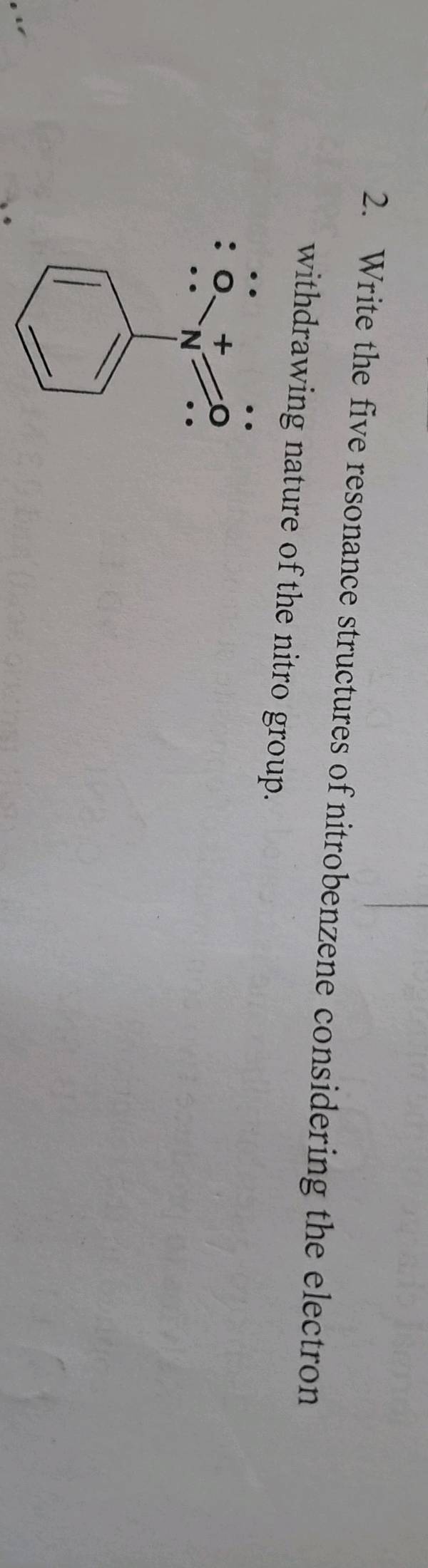 2 Write the five resonance structures of | StudyX