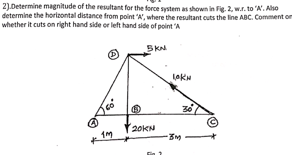 2)Determine magnitude of the resultant for | StudyX
