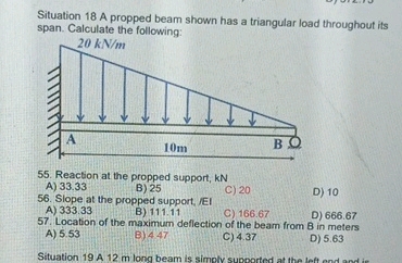 Situation 18 A propped beam shown has a | StudyX