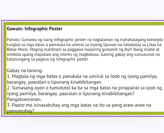 Gawain Infographic Poster Panuto Gumawa ng | StudyX