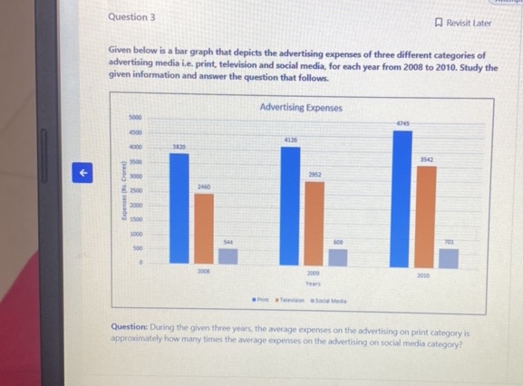 Question 3 Revisit Later Given below is a | StudyX