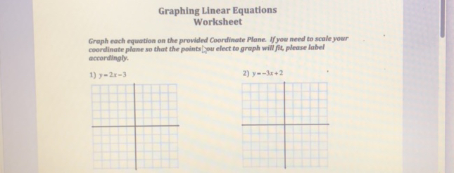 Graphing Linear Equations Worksheet Graph | StudyX
