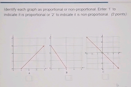 Identify each graph as proportional or | StudyX