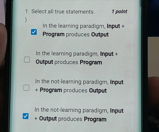 1 Select all true statements 1 point ) In | StudyX