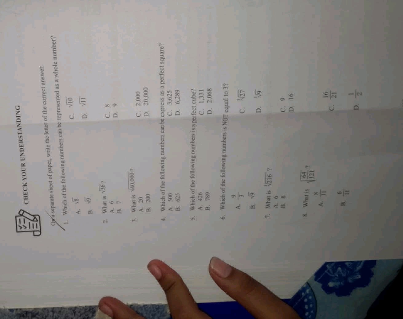 CHECK YOUR UNDERSTANDING Opa separate sheet | StudyX